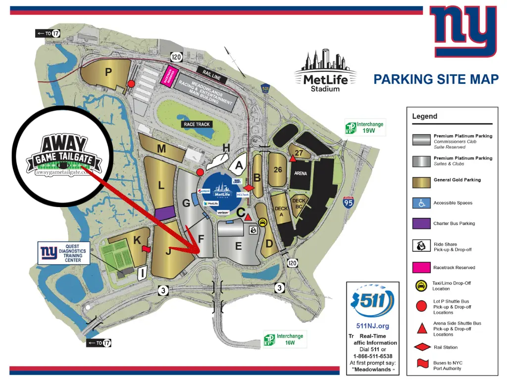 Giants Parking Lot Map Giants Parking Lot Map